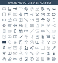 Open icons Royalty Free Vector Image - VectorStock