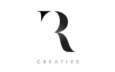 Minimalist letter r logo design with sleek modern Vector Image