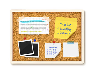 Empty photo frames paper notes Royalty Free Vector Image