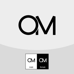 O and m letter logo black color Royalty Free Vector Image
