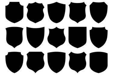 Collection of silver shields set of emblems Vector Image