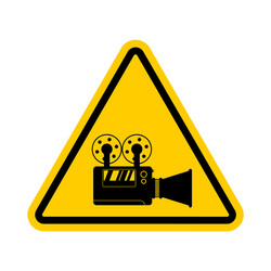 Attention video filming caution fixing red Vector Image