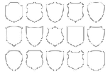 Collection of silver shields set of emblems Vector Image