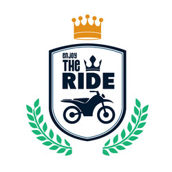 Rider logo design with closed face motorcycle Vector Image