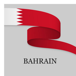Waving flag of bahrain on white background banner Vector Image