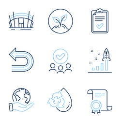 Arena stadium checklist and undo icons set Vector Image