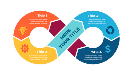 Infinity symbol infographic success concept Vector Image