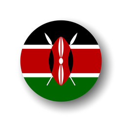 Rounded rectangle flag of kenya Royalty Free Vector Image