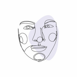 Face line art painting sketch with Royalty Free Vector Image