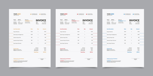 Modern corporate business style invoice design Vector Image
