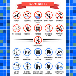 Swimming pool rules Royalty Free Vector Image - VectorStock