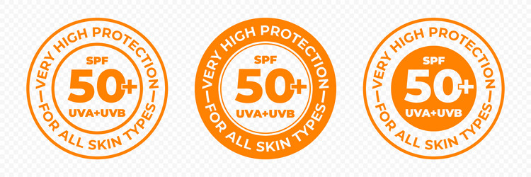 Uv protection icon logo sunlight protect spf 50 Vector Image
