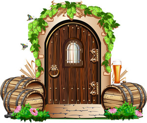Door to the pub Royalty Free Vector Image - VectorStock