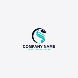 Pain relief logo design abstract letter cs Vector Image