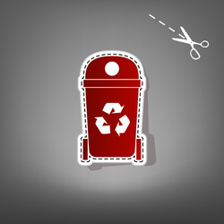 Trash sign red icon Royalty Free Vector Image - VectorStock
