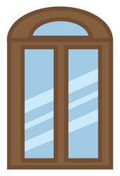 Brown frame home window on a white background Vector Image