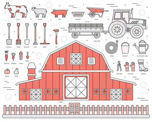 Farm buildings set Royalty Free Vector Image - VectorStock