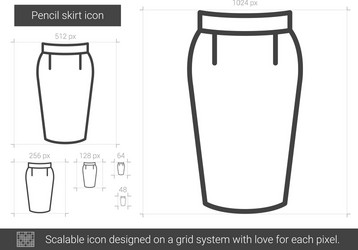 Pencil skirt line icon Royalty Free Vector Image