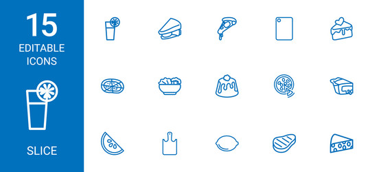 Slice icons Royalty Free Vector Image - VectorStock