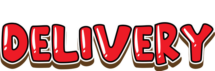 Text delivery banner on white background Vector Image