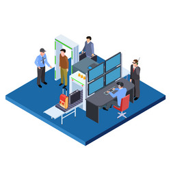 Passengers passes security check Royalty Free Vector Image