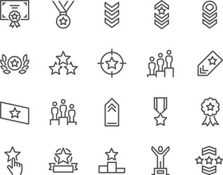 Ranking outline icons collection rank list Vector Image