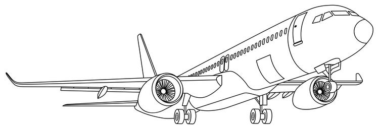 Commercial airline airplane taking off Royalty Free Vector