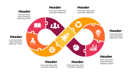 Infinity symbol infographic success concept Vector Image