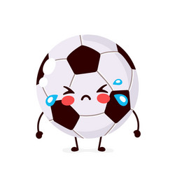 Cute happy smiling football ball Royalty Free Vector Image