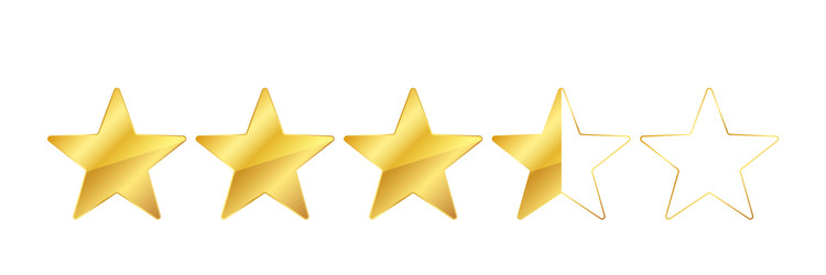 Three gold stars rating icon for apps Royalty Free Vector