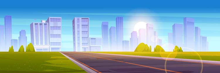 Cartoon crosswalks highway traffic empty street Vector Image