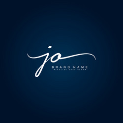 Initial letter jo logo - handwritten signature Vector Image