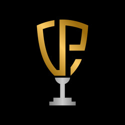 Letter p trophy logo design Royalty Free Vector Image