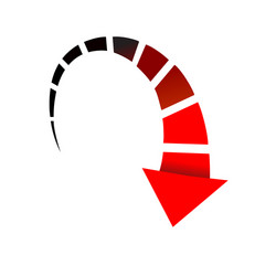 Red double curved arrow sign hand-drawn symbol Vector Image