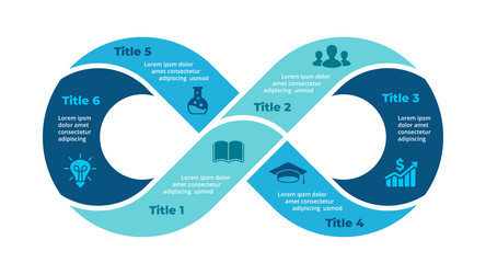 Infinity symbol infographic success concept Vector Image