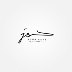 Js initial logo in signature style Royalty Free Vector Image