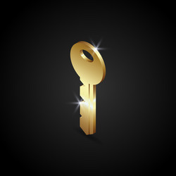Golden key logo Royalty Free Vector Image - VectorStock