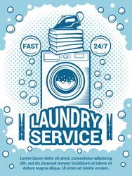 Home laundry and ironing service poster Royalty Free Vector
