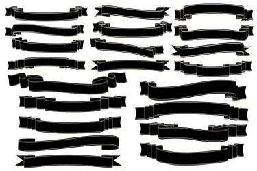 Collection of ribbons set Royalty Free Vector Image