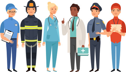 Types of workers Royalty Free Vector Image - VectorStock