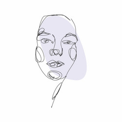 Face line art painting sketch with Royalty Free Vector Image