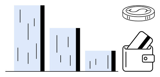 Financial growth charts digital wallet and Vector Image