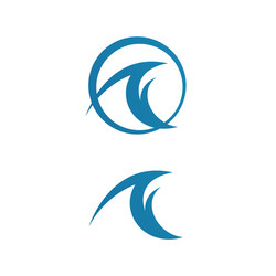 Ocean water waves logo design template Royalty Free Vector