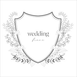 Baroque style and floral wedding crest design Vector Image