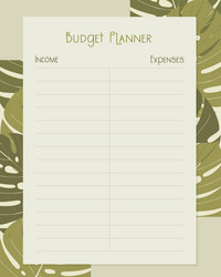 Budget planner template page design collage Vector Image