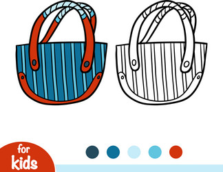 Coloring book beach bag Royalty Free Vector Image