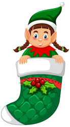 Christmas elf cartoon character Royalty Free Vector Image