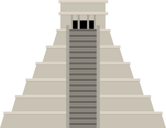 Aztec pyramid icon isolated on whit mayan Vector Image