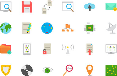It technology colorful icons set Royalty Free Vector Image
