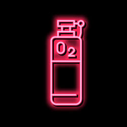 Oxygen molecule neon glow icon Royalty Free Vector Image